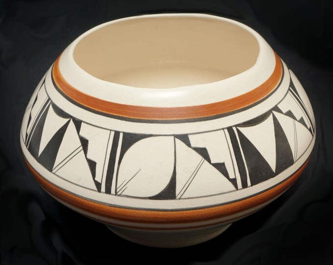 Southwest Native American Design Pot Hand Painted Ganado Tribal Print ...
