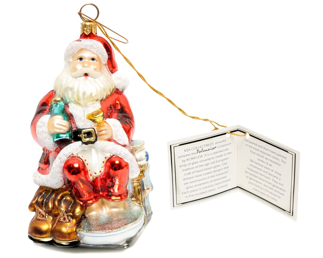 Polonaise Kurt Adler Santa Soaking Feet Glass Christmas Ornament - Etsy