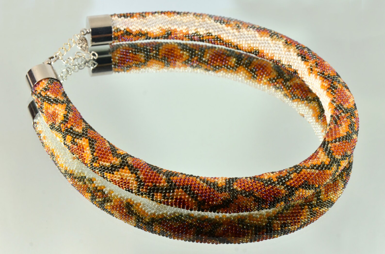 Python Necklace,snake Print Snake Bead Crochet Rope Chocker Necklace ...