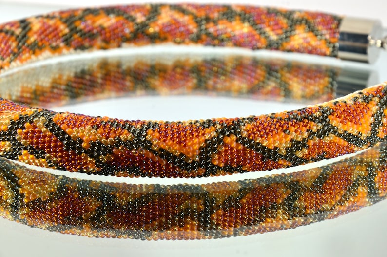 Python Necklace,snake Print Snake Bead Crochet Rope Chocker Necklace ...