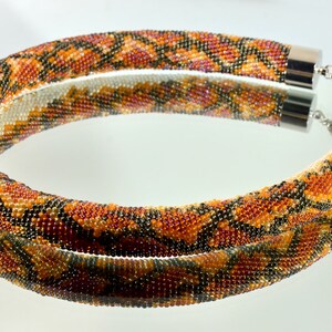 Python Necklace,snake Print Snake Bead Crochet Rope Chocker Necklace ...