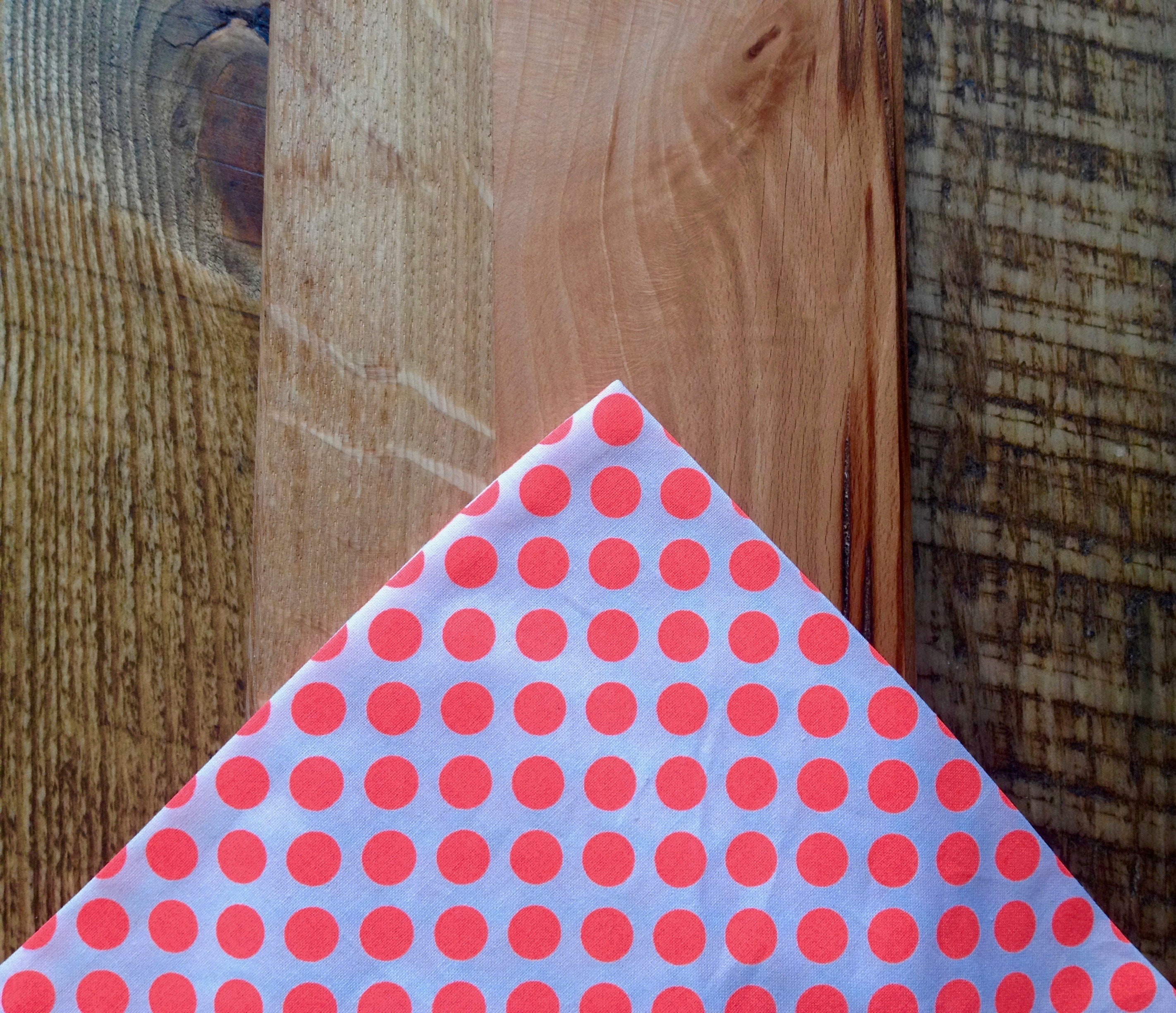 Pocket-Square Cotton Neon Orange Polkadots | Etsy