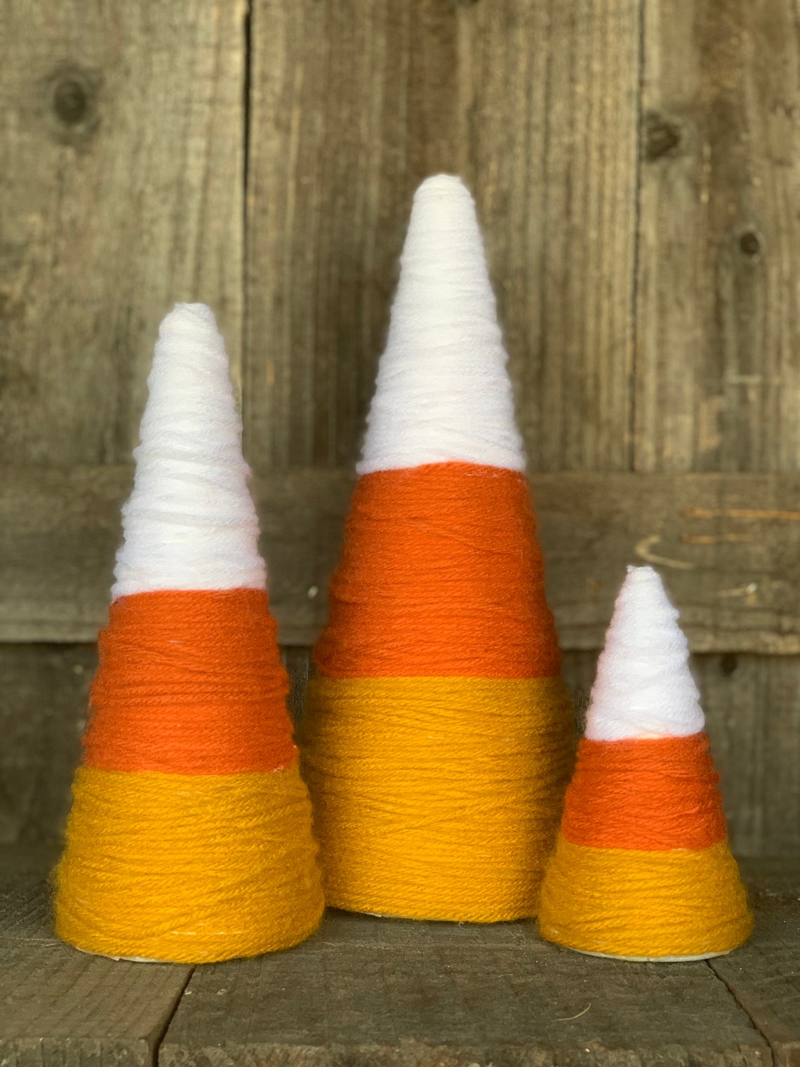 Candy Corn Yarn Cylinders Set of 3 - Etsy