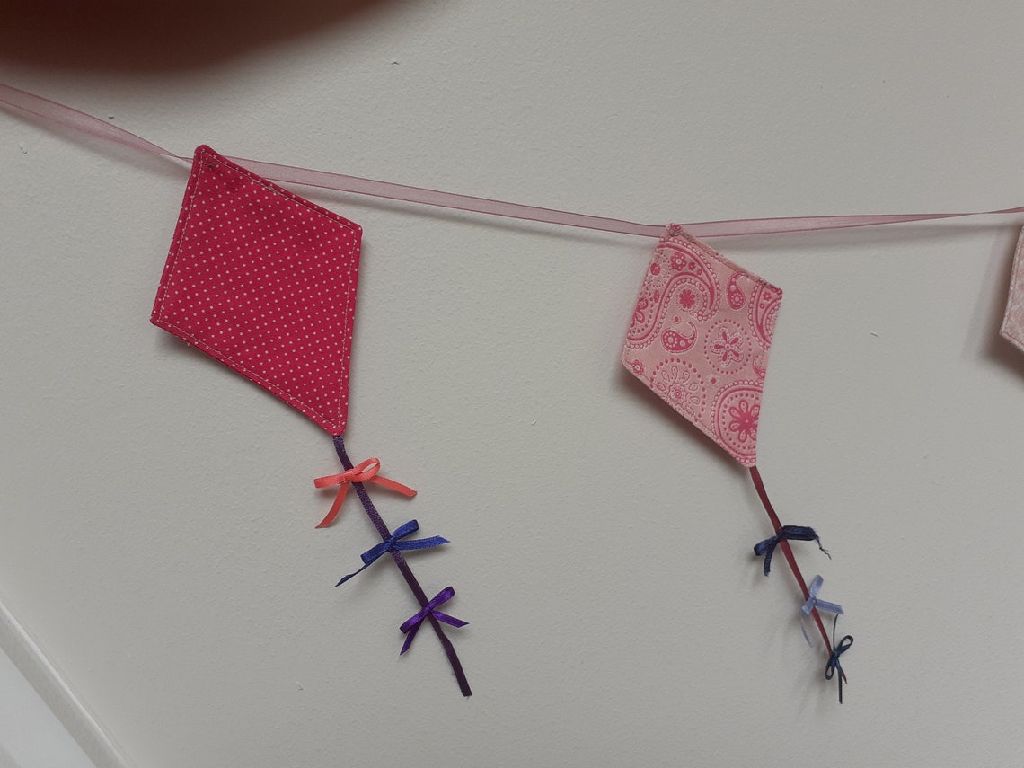 Pretty Pink Nursery Kite Bunting - Etsy
