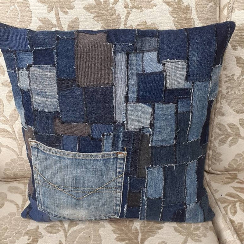 Denim Cushions - Etsy UK