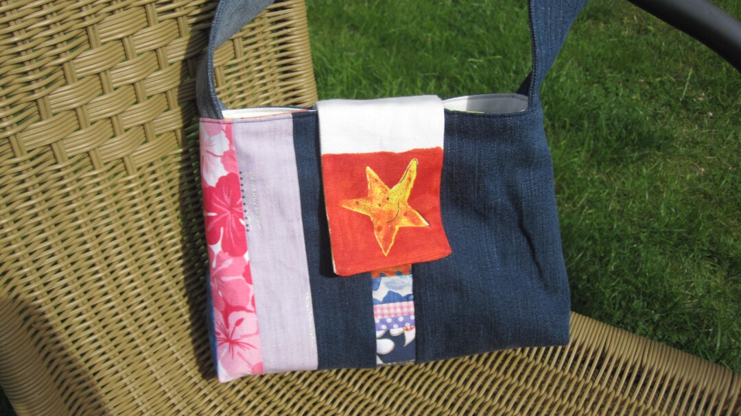 Denim Patchwork Starfish Bag - Etsy