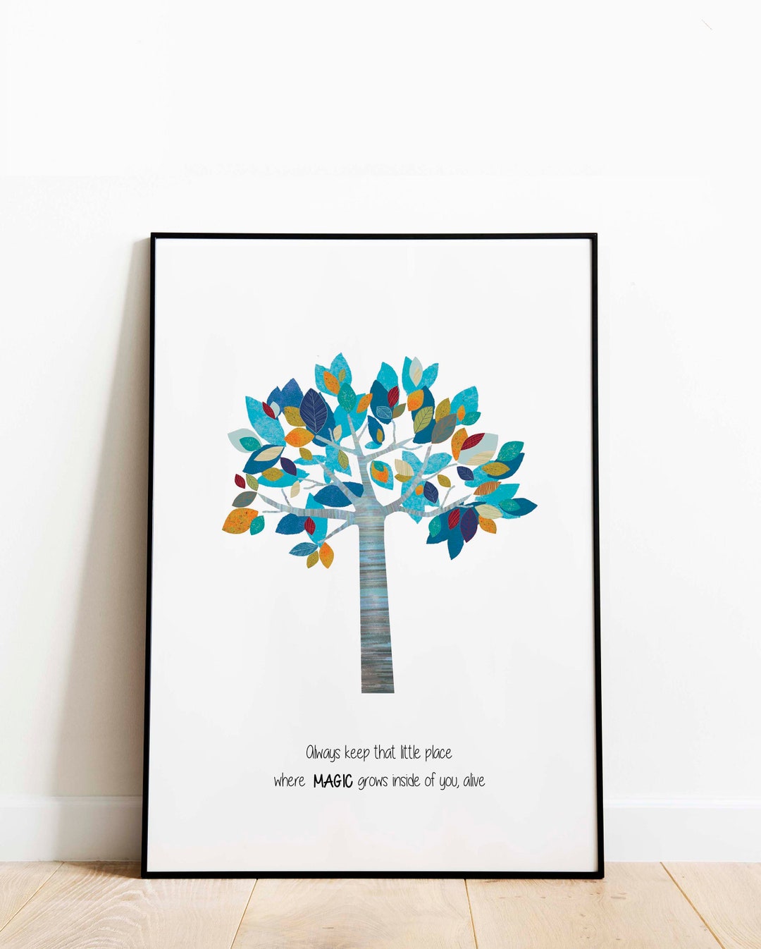 Tree Wall Art, Mindset Inspirational Quote Wall Print, Nature Painting ...
