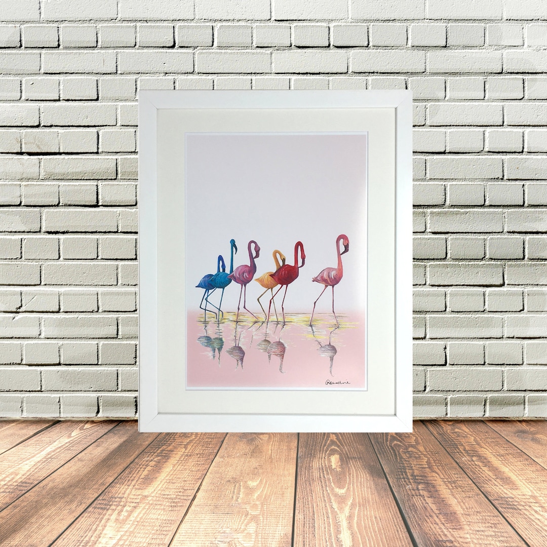 Flamingo Print - Etsy