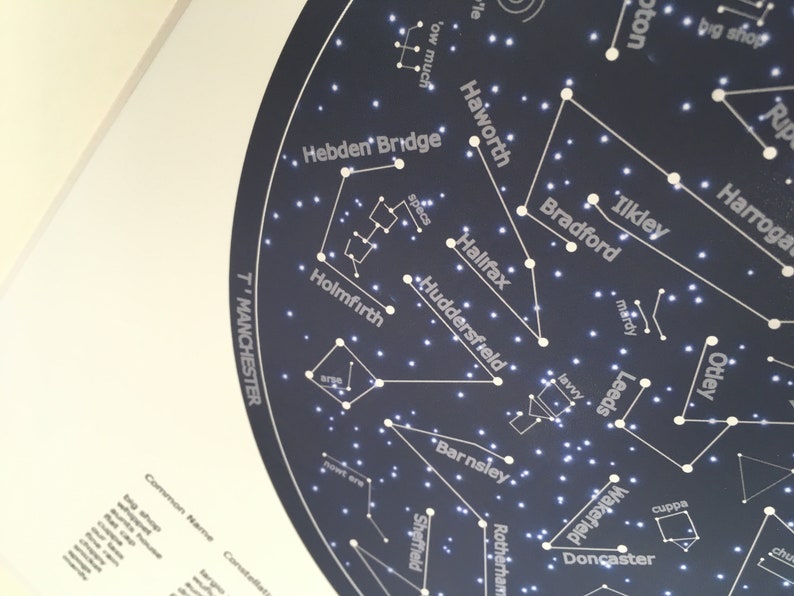 Yorkshire Constellation Star Chart Print | Etsy