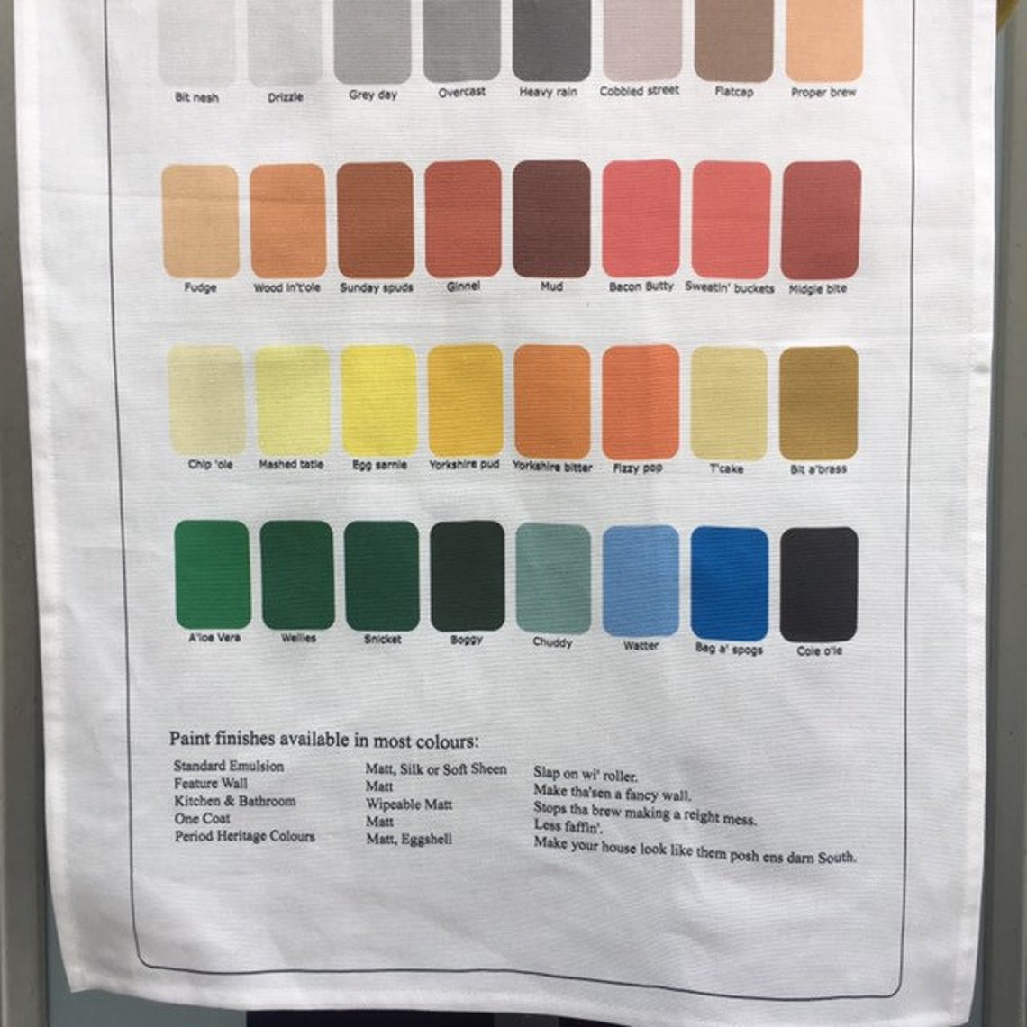 Yorkshire Tea Towel 'paint Chart' | Etsy UK