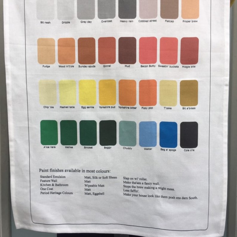 Yorkshire Tea Towel 'paint Chart' | Etsy UK