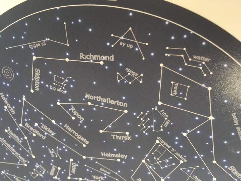 Yorkshire Constellation Star Chart Print | Etsy