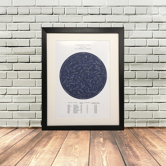 Yorkshire Constellation Star Chart Print | Etsy
