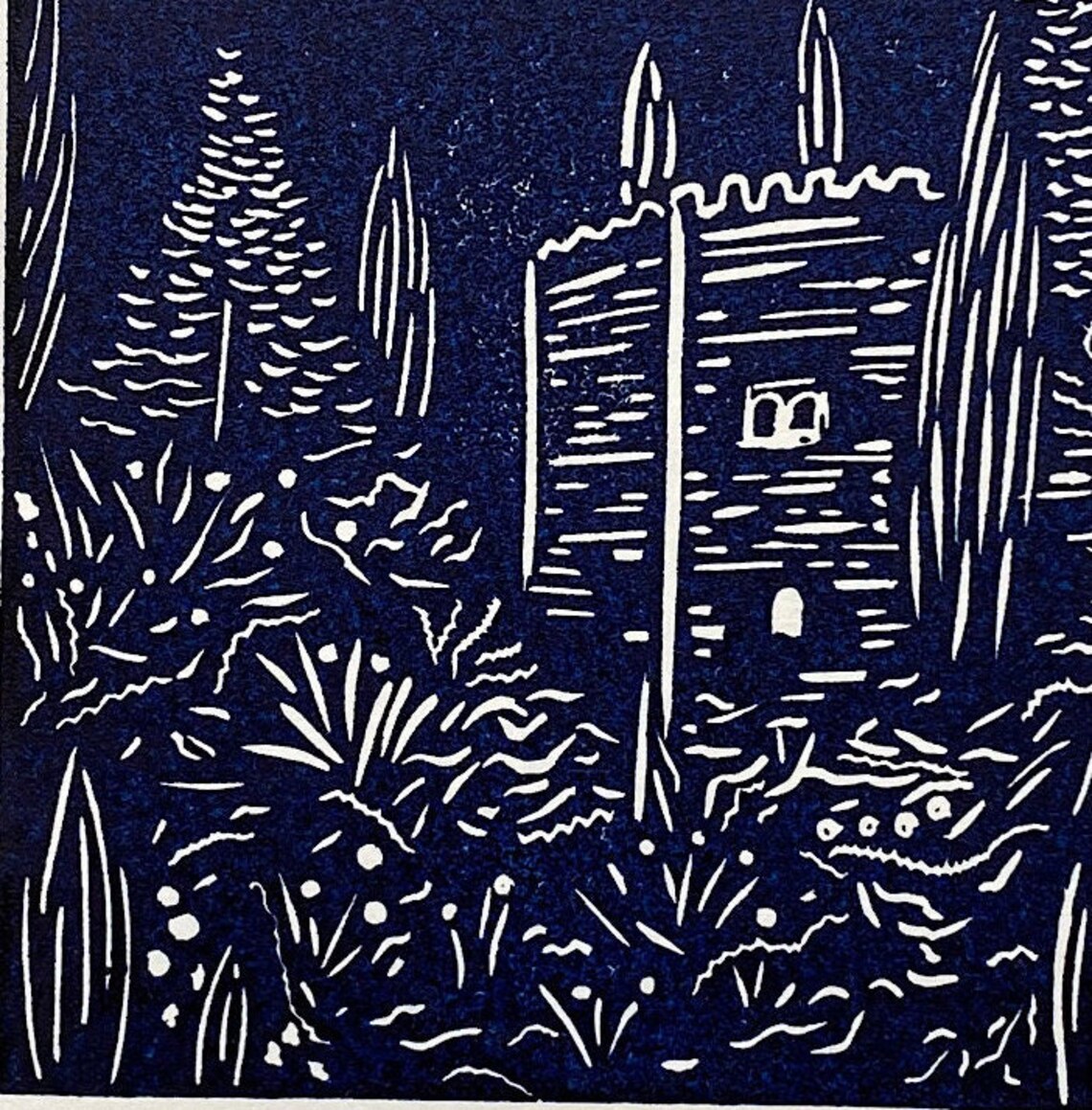 Original Linocut 'alhambra at Night' Handprinted Lino Print on Natural ...