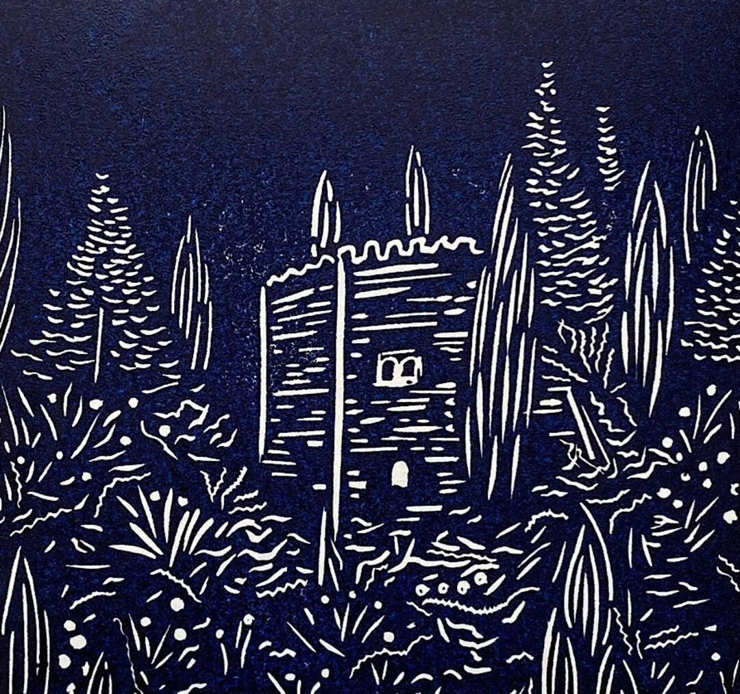 Original Linocut 'alhambra at Night' Handprinted Lino Print on Natural ...