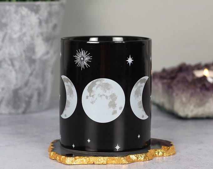 Black Triple Moon Mug Witches Cup Spell Tool White Witch - Etsy