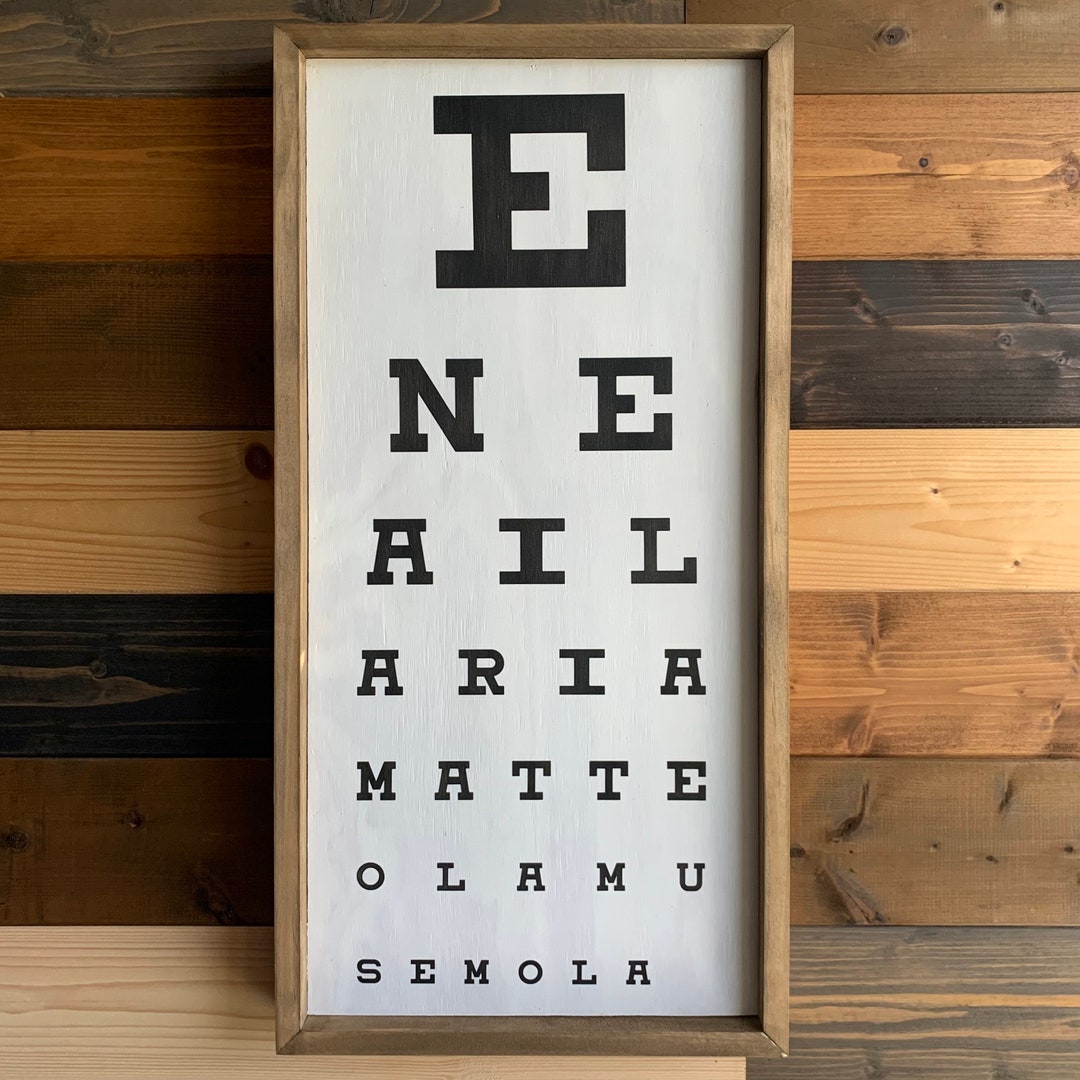 Custom Vintage Eyechart, Snellen Eye Chart, ABC Sign, Farmhouse Style ...