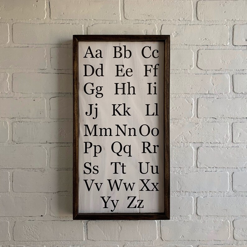 Alphabet Art Home School Decor ABC Sign Farmhouse Style - Etsy