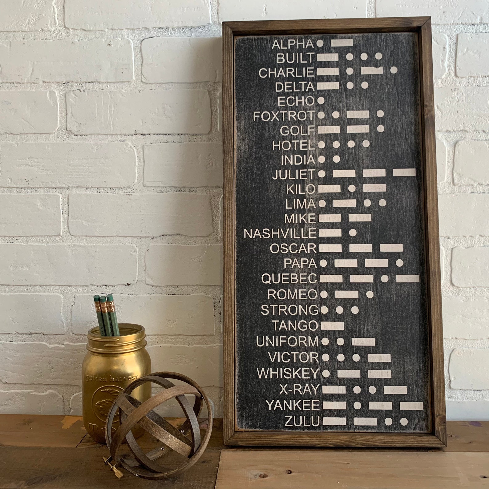 Vintage Morse Code Sign Phonetic Alphabet ABC Sign - Etsy