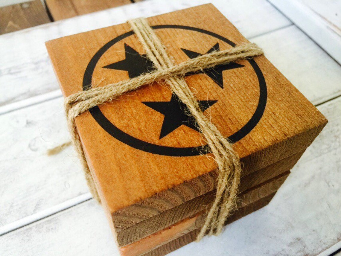 Rustic Area Code Coasters Farmhouse Decor Wood Coaster Set | Etsy