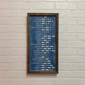 Vintage Morse Code Sign, Phonetic Alphabet, ABC Sign, Farmhouse Style ...