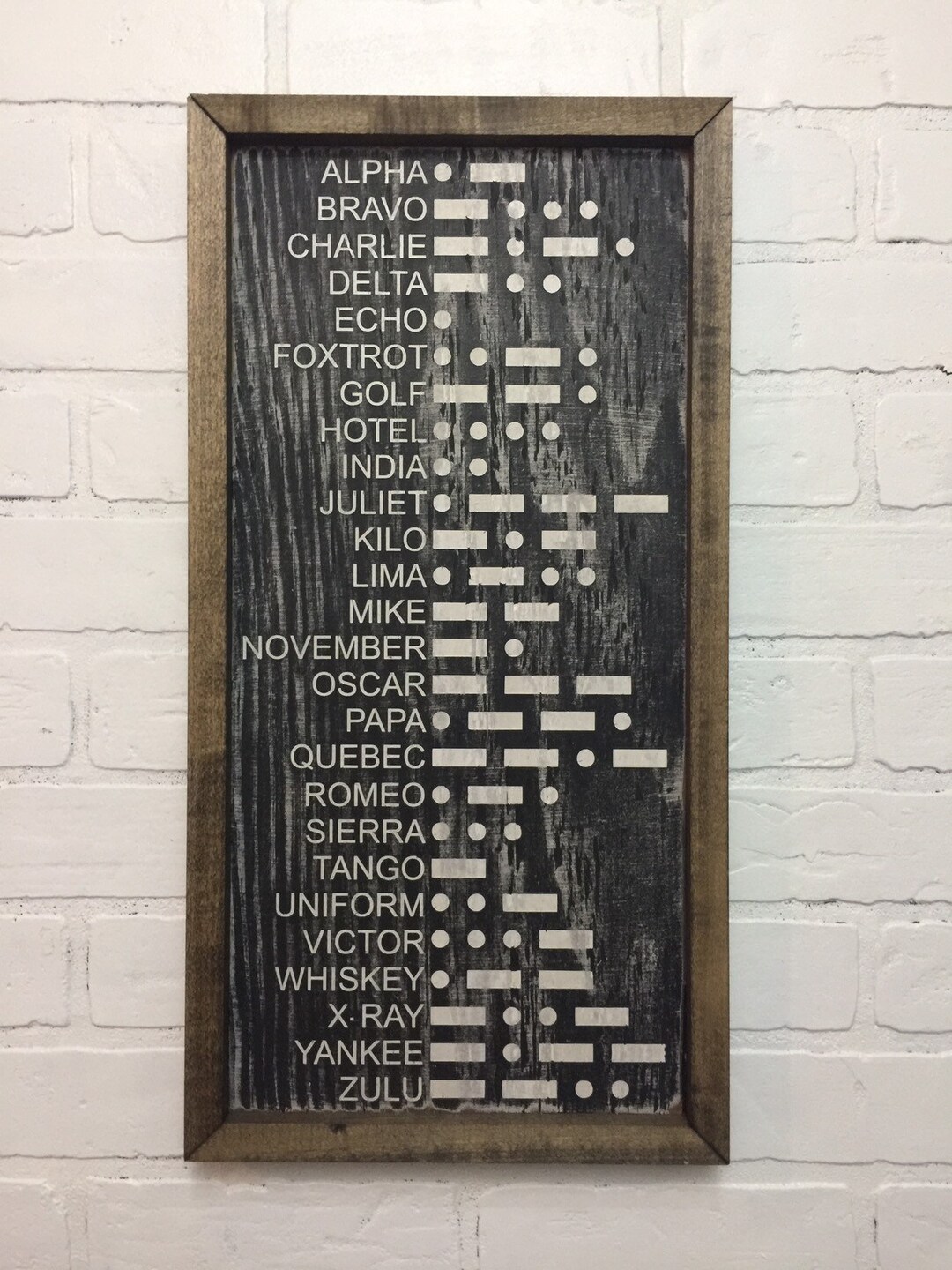 Vintage Morse Code Sign, Phonetic Alphabet, ABC Sign, Farmhouse Style ...
