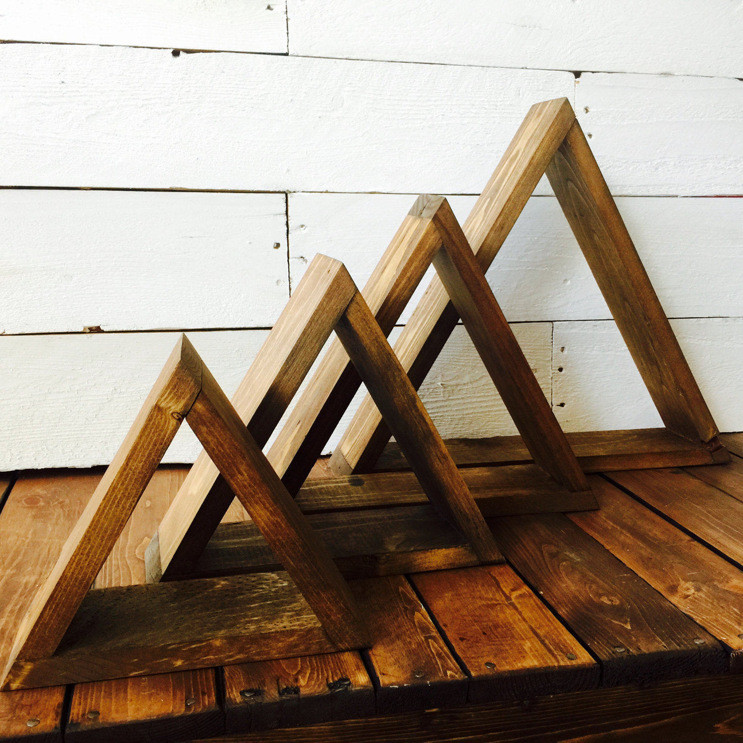 Triangle Shelf Reclaimed Wood Geometric Shelf Boho Chic | Etsy