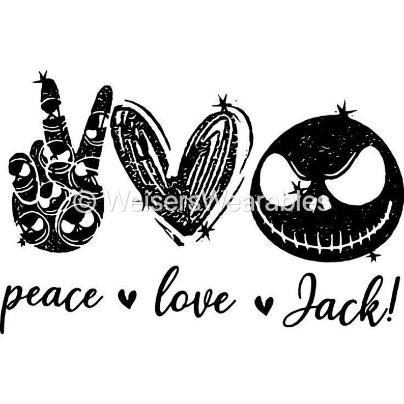 Jack Skellington Peace and Love PNG Digital Cutfile - Etsy