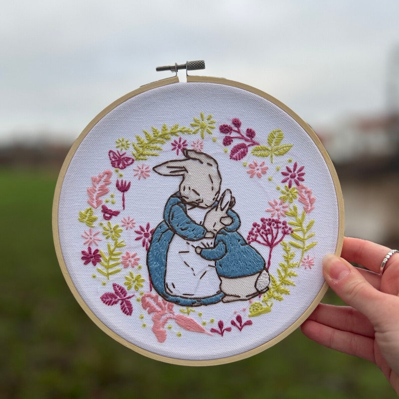 Rabbit Embroidery - Etsy