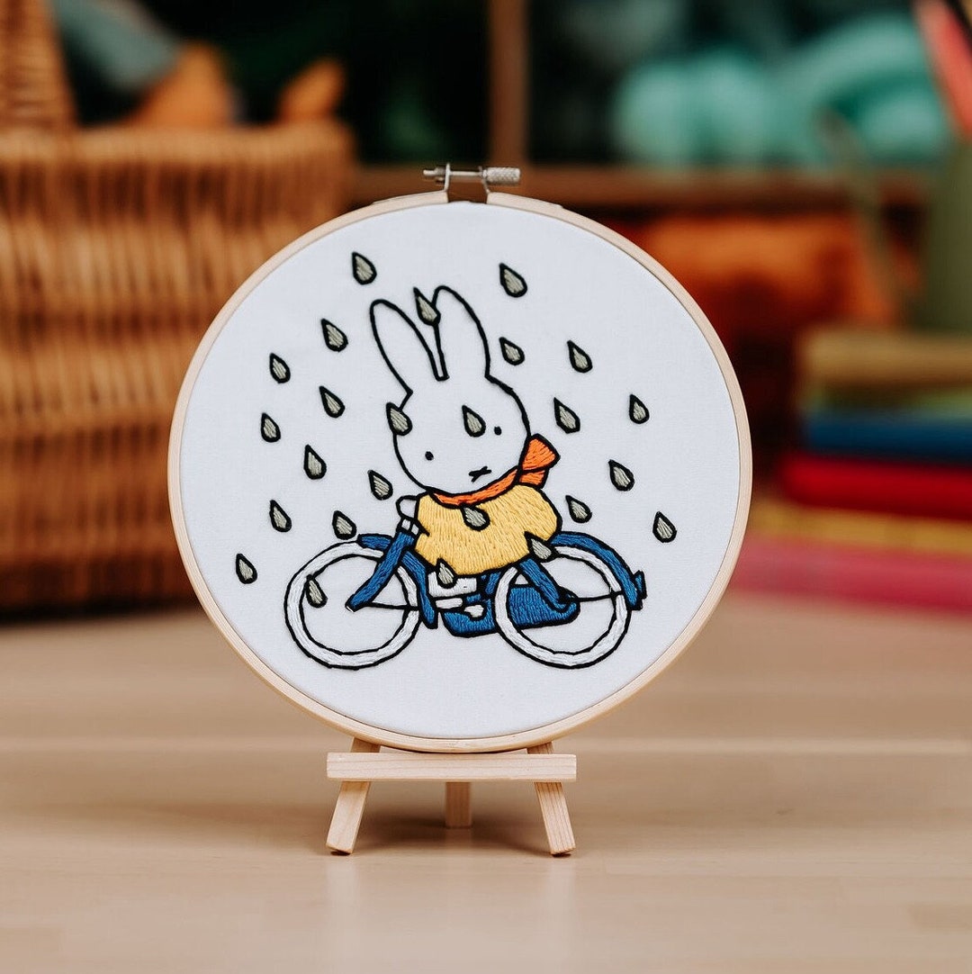 Miffy Embroidery Kit - Miffy Cycling Embroidery Kit - Etsy