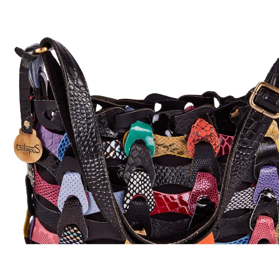 Style Aida I Black/multi the Smaller Braided Leather Bag From Octopus ...