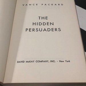 The Hidden Persuaders by Vance Packard 1957 Hardcover Book - Etsy