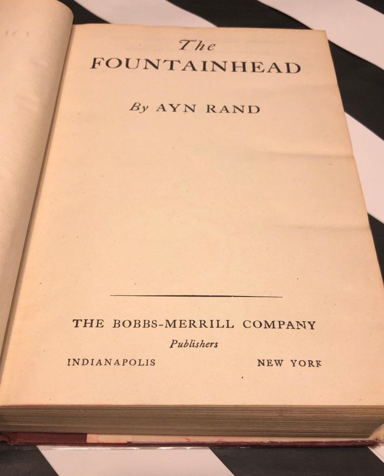 The Fountainhead by Ayn Rand 1943 hardcover book | Etsy