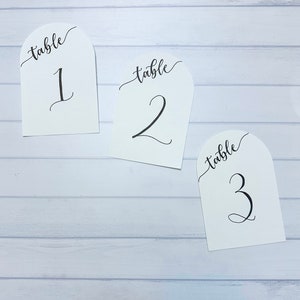 Arch Paper Table Numbers Set | Calligraphy Table Numbers Signs ...