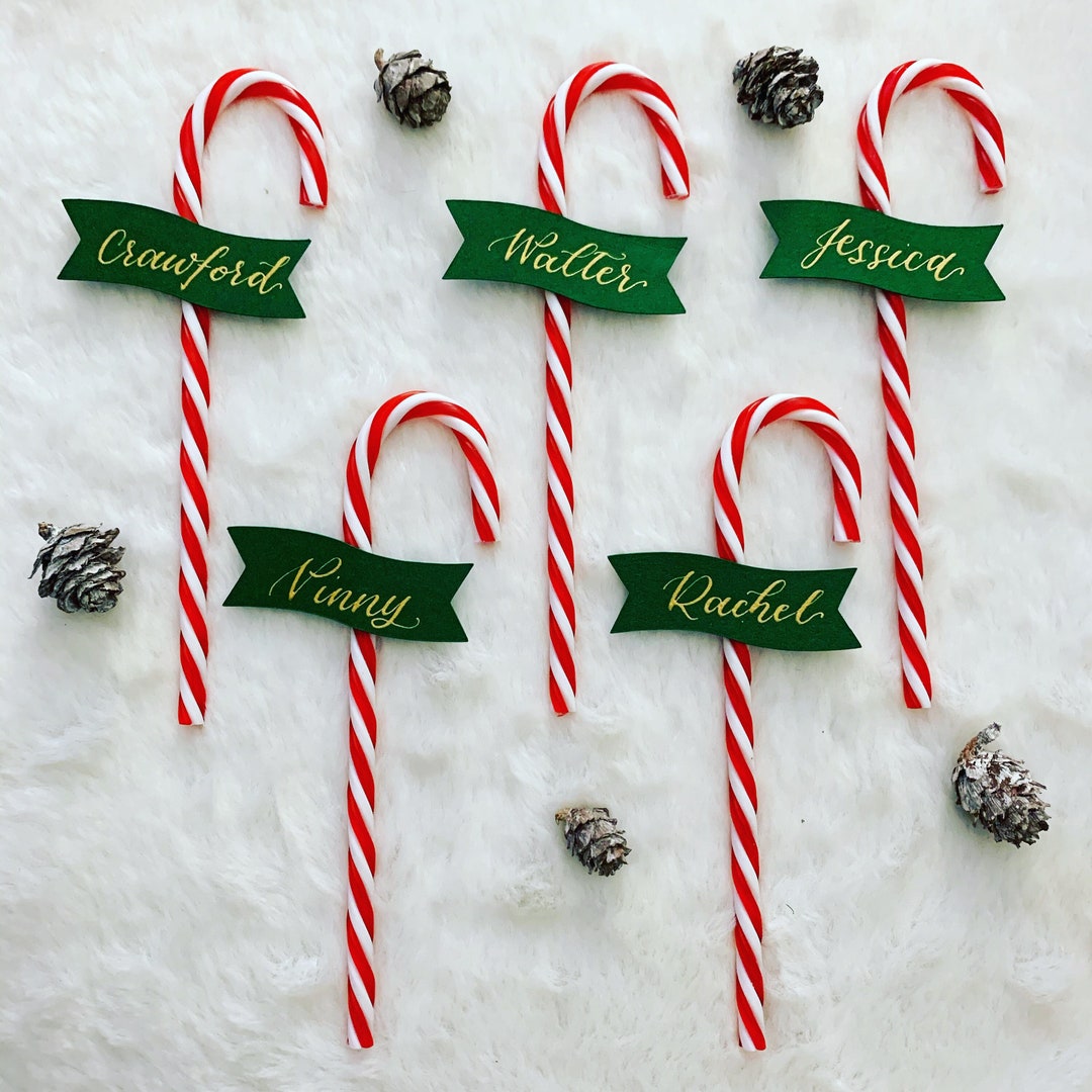 Calligraphy Candy Cane Cocktail Stirrers | Champagne Wall Seating Chart ...
