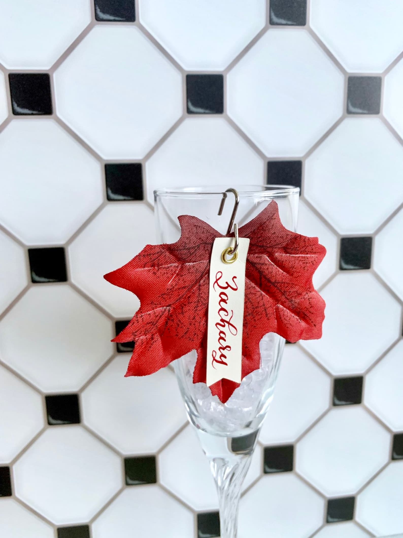 Faux Maple Leaf Place Card + Calligraphy Place Cards + Fall Wedding ...