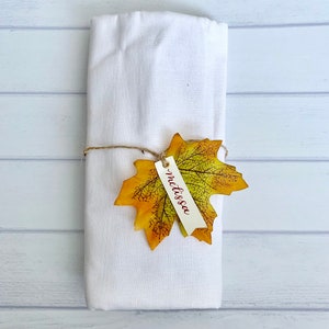 Faux Maple Leaf Place Card + Calligraphy Place Cards + Fall Wedding ...