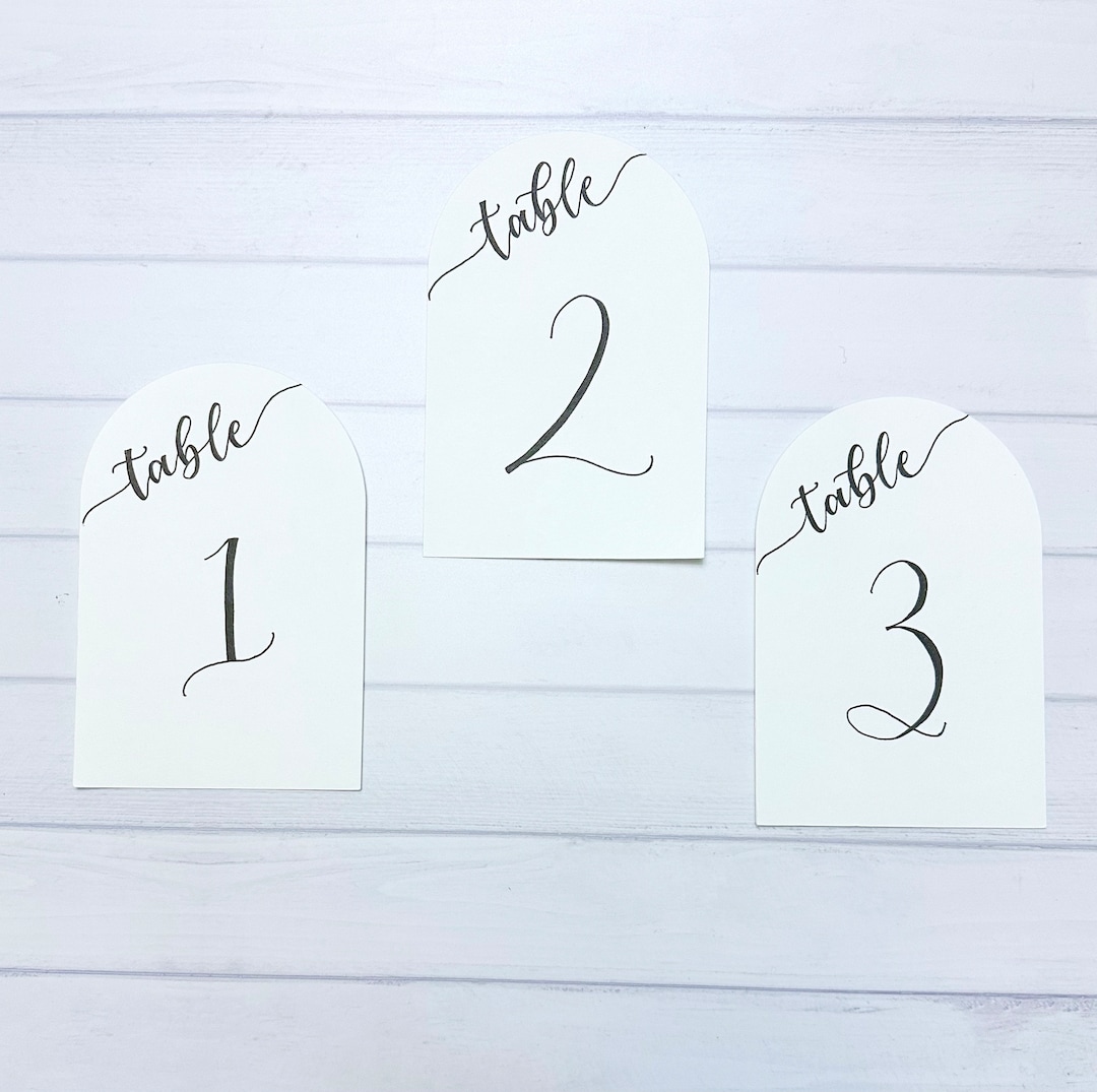 Arch Paper Table Numbers Set | Calligraphy Table Numbers Signs ...