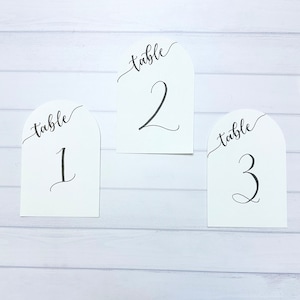 Arch Paper Table Numbers Set | Calligraphy Table Numbers Signs ...