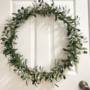 Minimalist Front Door Wreath, Olive Branch Wreath, Farmhouse Wreath ...