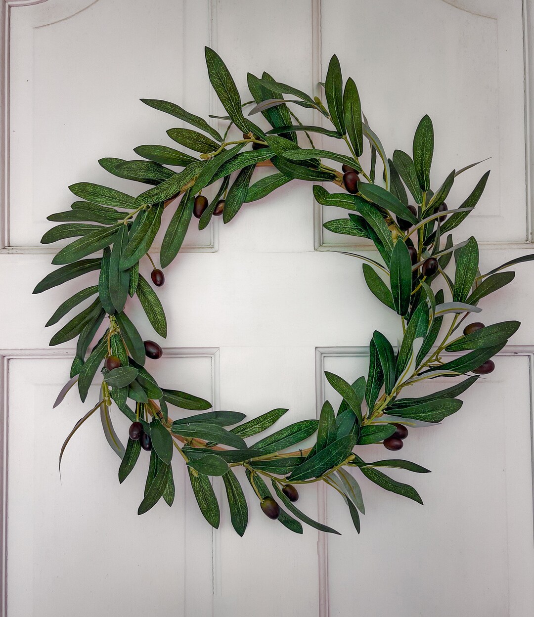 Minimalist Front Door Wreath, Olive Branch Wreath, Farmhouse Wreath ...