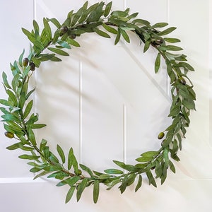 Minimalist Front Door Wreath, Olive Branch Wreath, Farmhouse Wreath ...