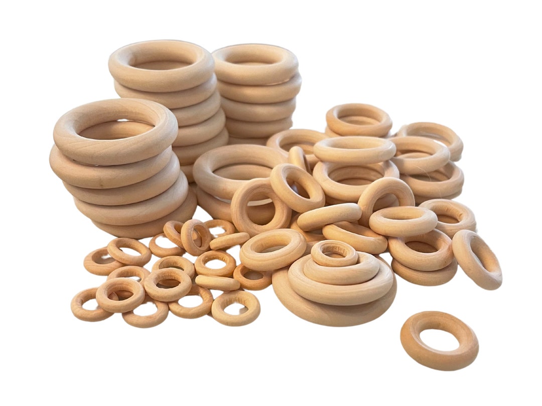 Macrame Rings Wooden Hoops Unfinished Wood DIY Wedding Party Small ...