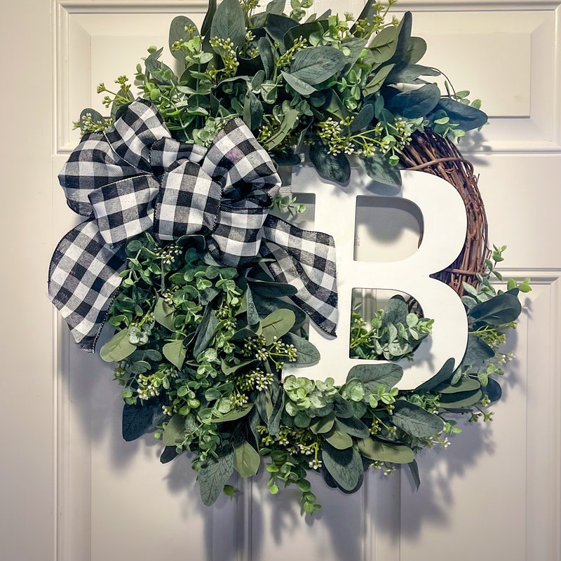 Initial Wreath - Etsy
