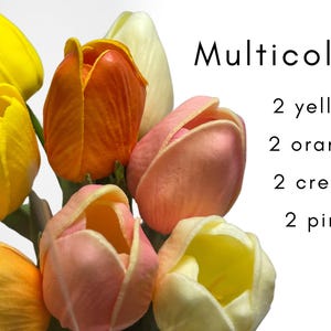 Real Touch Tulip Flower Bouquet, Multicolor Artificial Spring Stems for ...