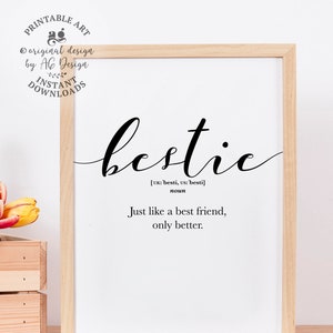Printable Bestie Definition, Work Bestie Gifts, Best Friend Meaning ...