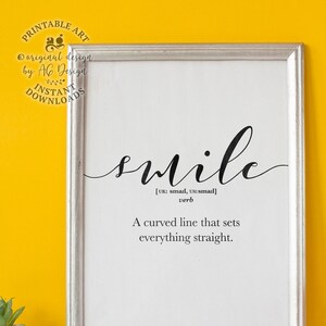 Buy Smile Definition Printable Word Definition Posters Smile Online in ...