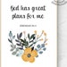 God Has Great Plans for Me Jeremiah 19 11, Christian Gifts, Nursery ...