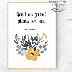 God Has Great Plans for Me Jeremiah 19 11, Christian Gifts, Nursery ...