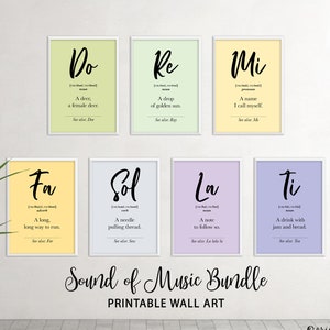 Do Re Mi Prints, Sound of Music Poster Set of 7, Music Studio Decor ...